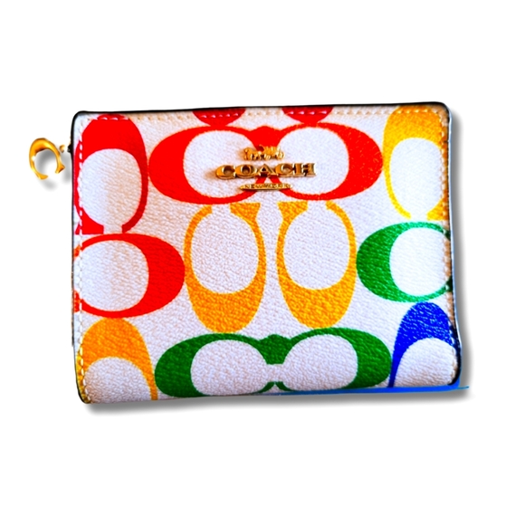 Coach | Bags | Coach Rainbow Bifold Wallet White And Rainbow Exterior ...